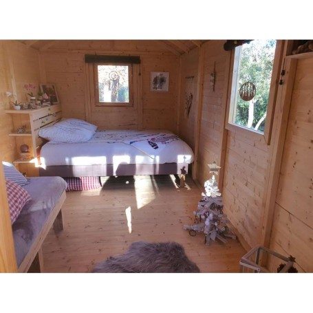 Roulotte en bois Cathy 240x500 cm avec double vitrage isolant