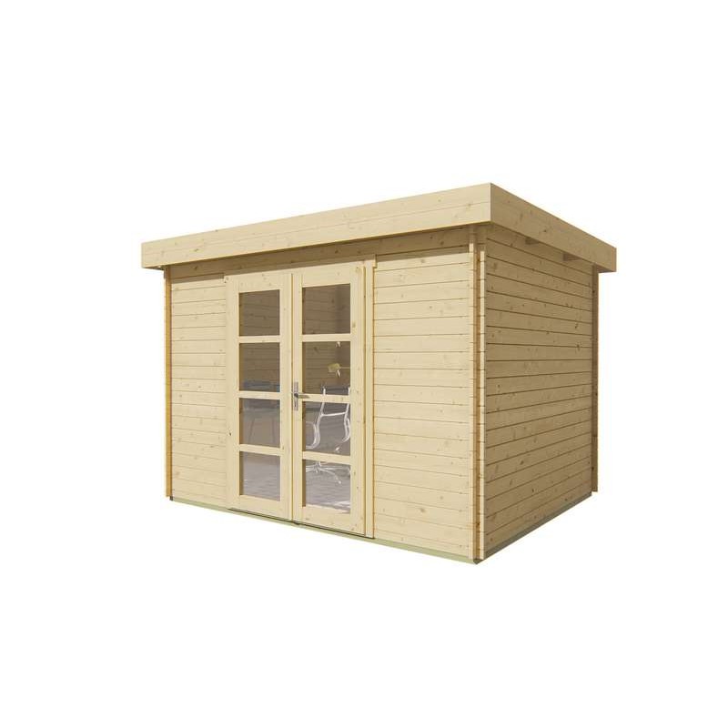 Abri de jardin 8m2 Hyperactuel 260x320cm - 28mm - Avec toit plat