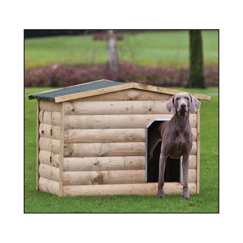 Niche à chien en sapin imprégné modèle Labrador avec carton bitumé