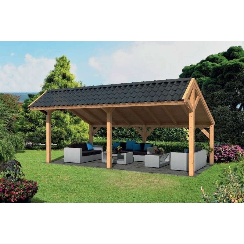 Kiosque Bergen L Type 1 mélèze/douglas 468x306cm